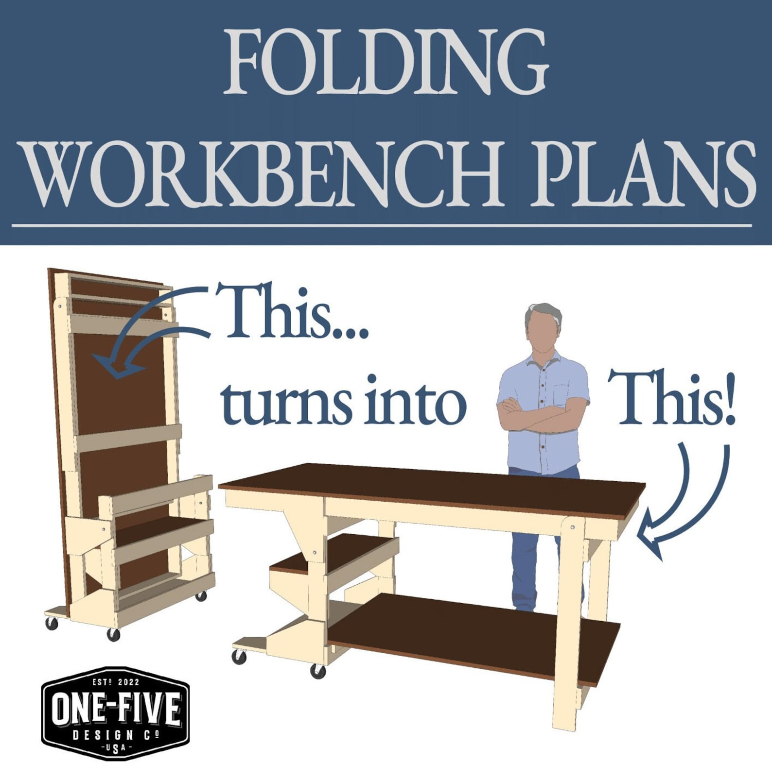 Folding Workbench Plans PDF Instant Download - Etsy