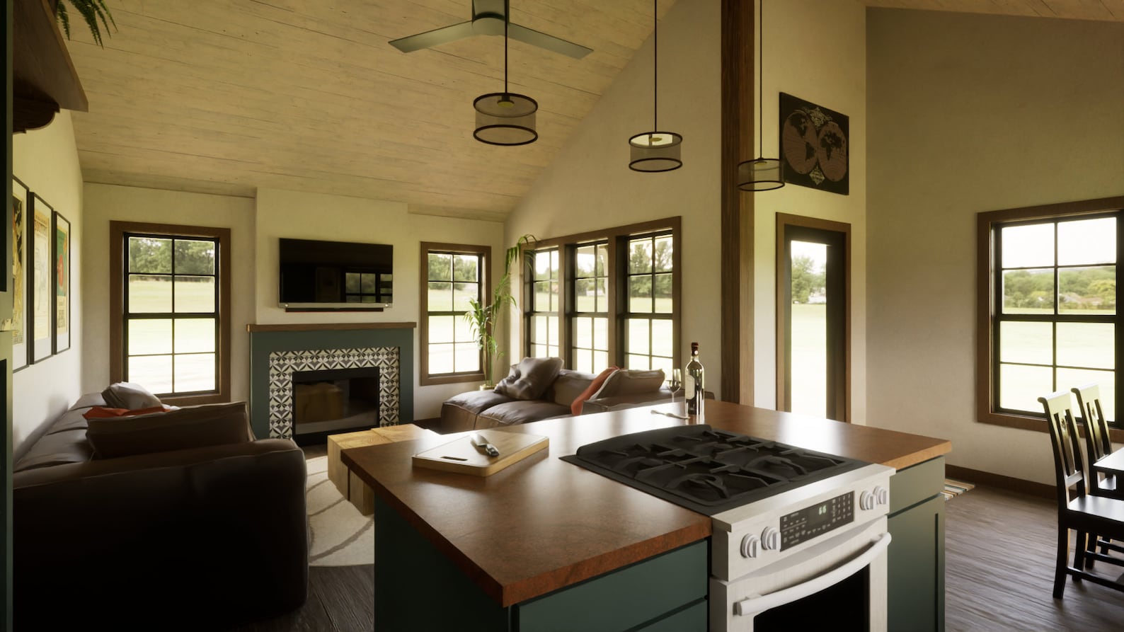 24x32 Small Cabin Plans With Porch: DIY Cottage House Blueprint (PDF ...