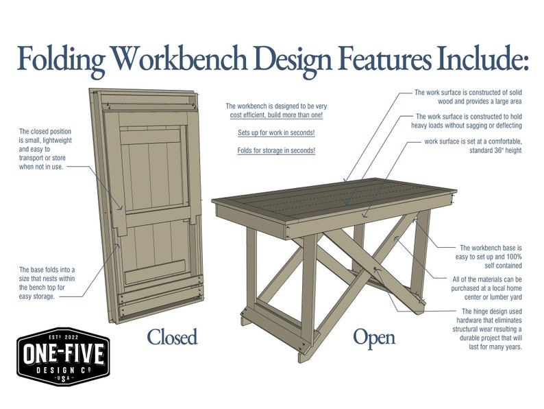 Folding Workbench Plans - Portable Bench Plans - Portable Workbench ...
