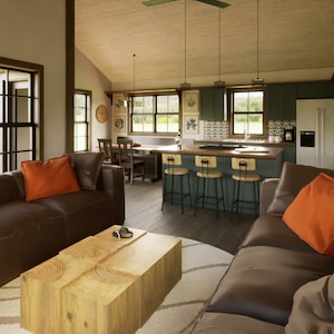 24x38 Cottage House Plan PDF: Small 2 Bedroom Cabin Blueprint (instant ...