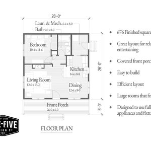 Cabin Plans 26'x26' PDF Plans for Small Cabin DIY Easy to Build Small ...