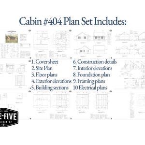 26x26 Small Cabin Plans PDF: Tiny Home Blueprint With Porch & Fireplace ...
