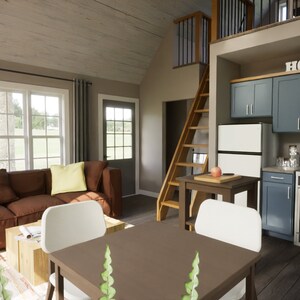 16x24 Small Cabin Plans With Loft: DIY Cottage House Blueprint (PDF ...