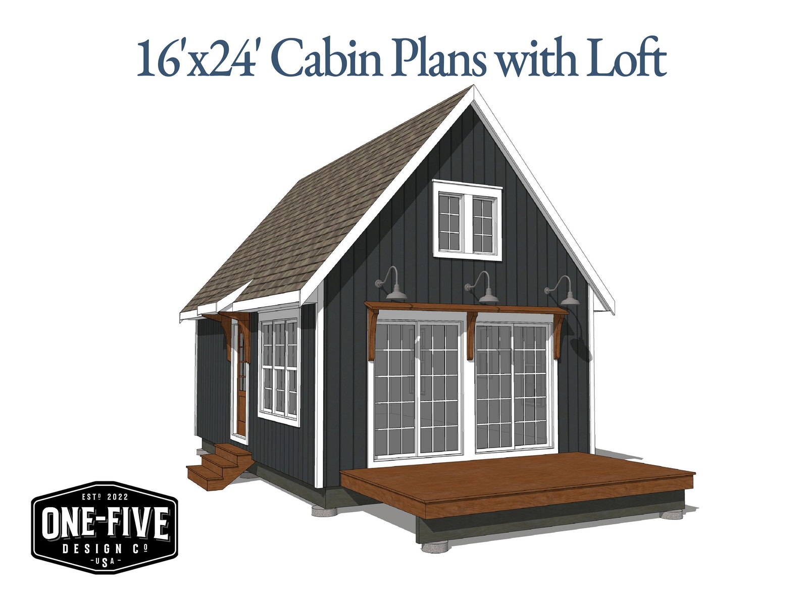 Plans de cabane avec loft 16'x24' Plans PDF pour petite cabane avec loft DIY petite maison ...
