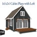 Cabin Plans With Loft 16'x24' PDF Plans for Small - Etsy