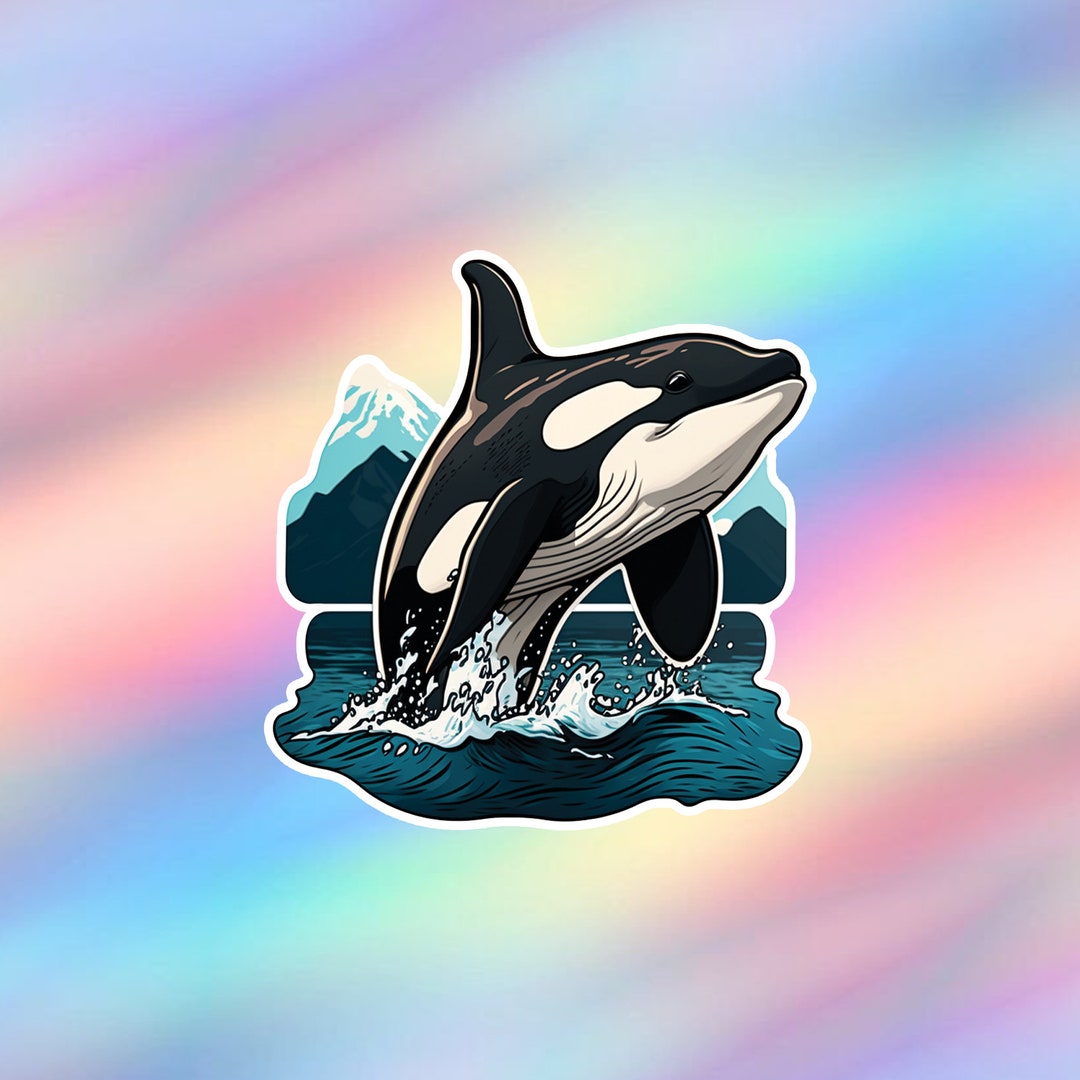 Cute Orca Sticker Kawaii Orca Sticker Animal Vinyl Laptop Sticker Water ...