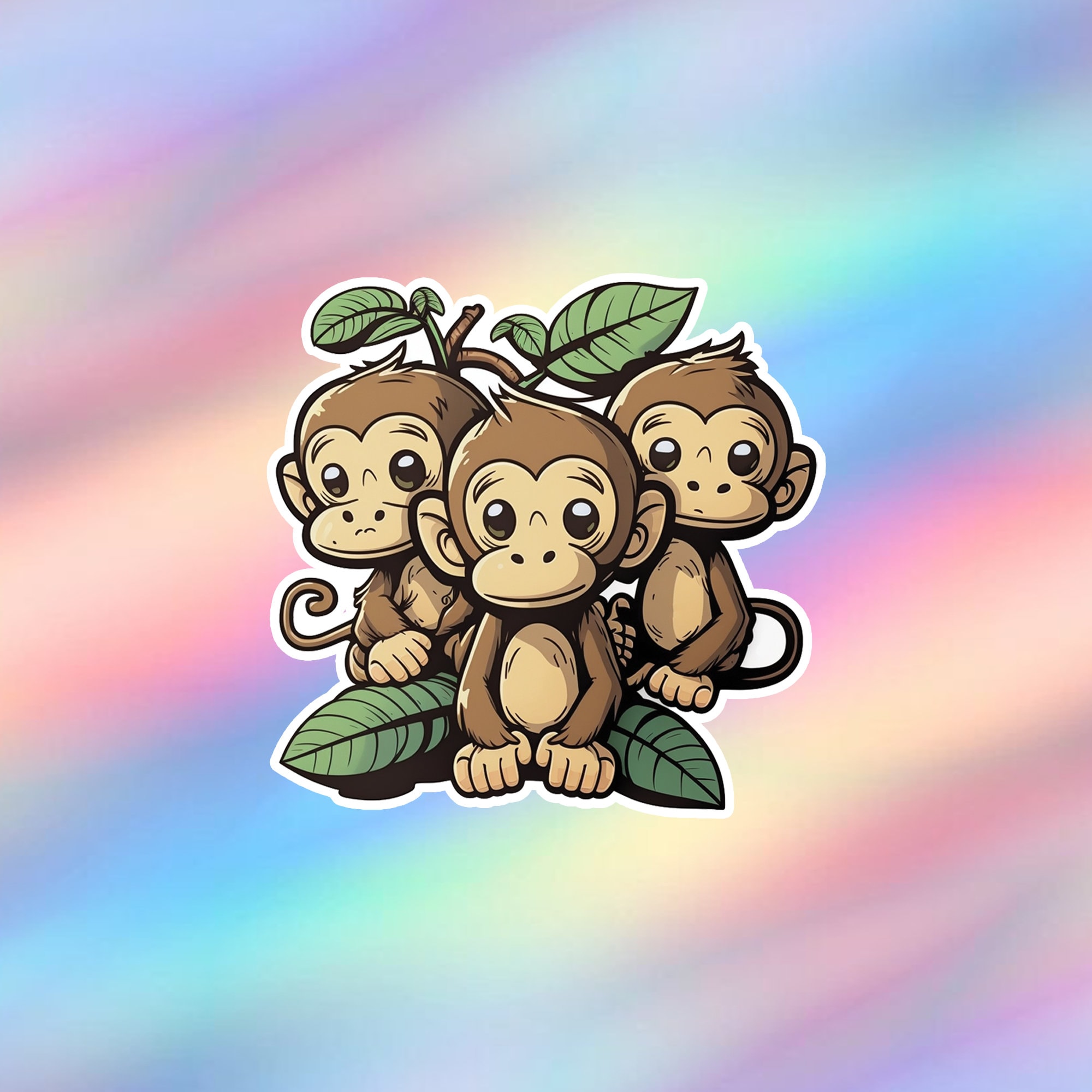 Cute Monkey Sticker Kawaii Monkey Sticker Animal Vinyl Laptop - Etsy