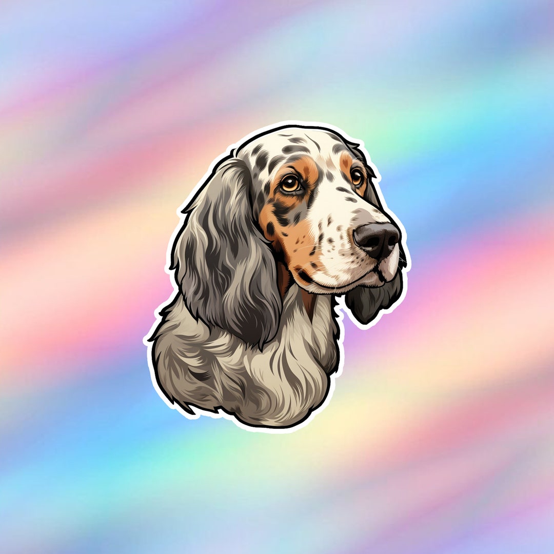 Cute English Setter Sticker Kawaii English Setter Sticker Vinyl Dog ...