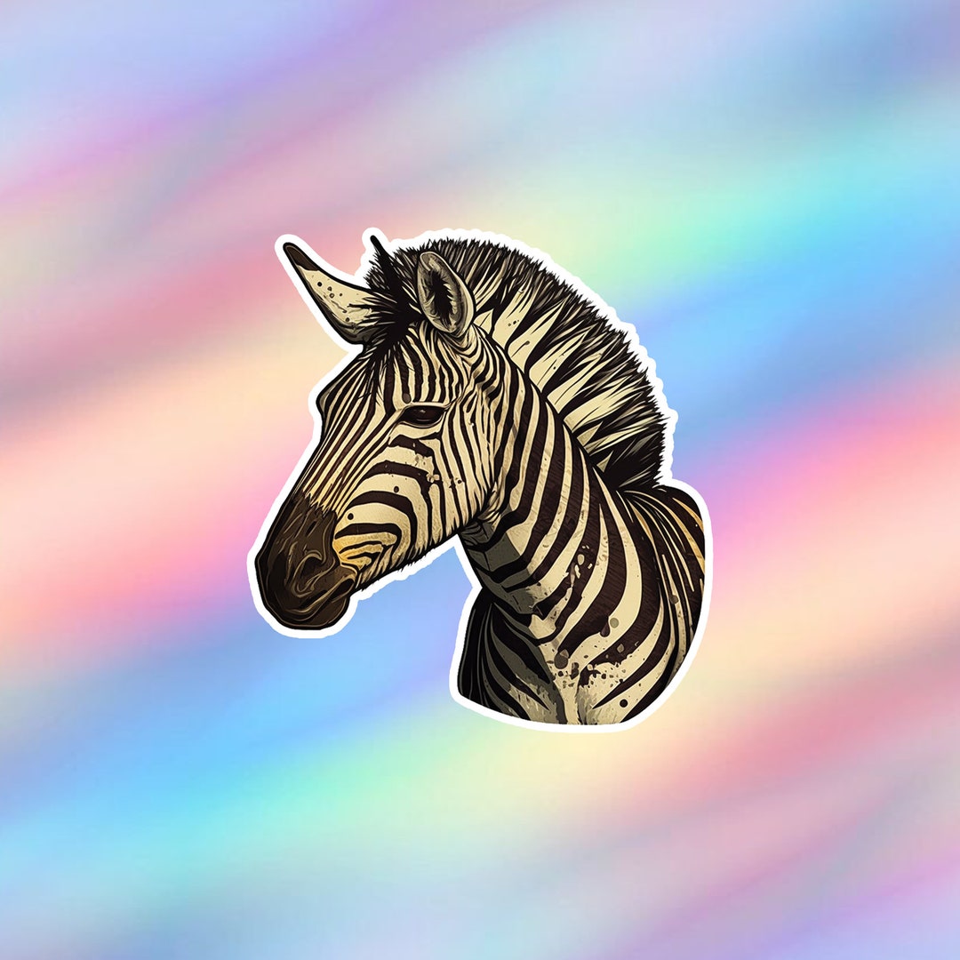 Cute Zebra Sticker Kawaii Zebra Sticker Animal Vinyl Laptop Sticker ...