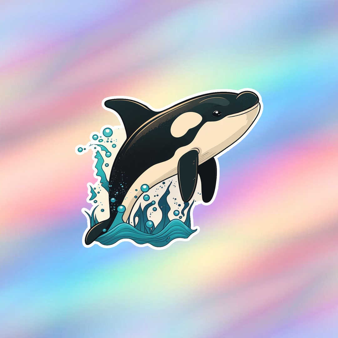 Cute Orca Sticker Kawaii Orca Sticker Animal Vinyl Laptop Sticker Water ...