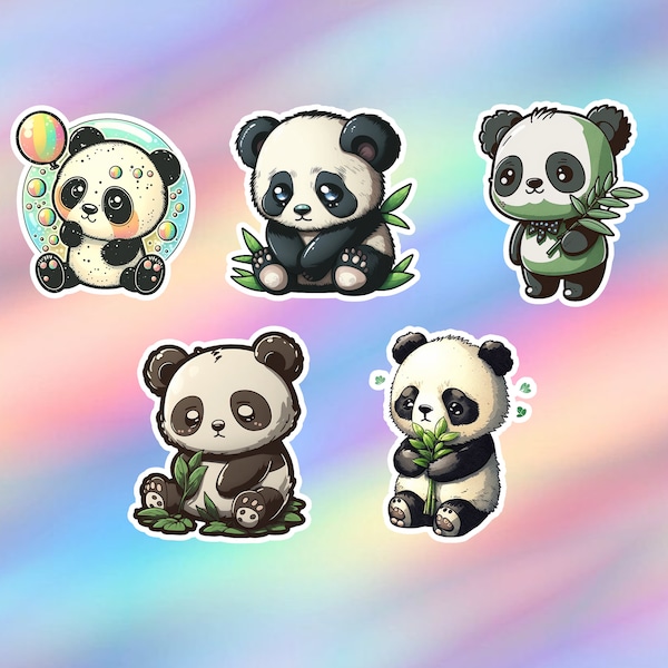 Panda Stickers - Etsy