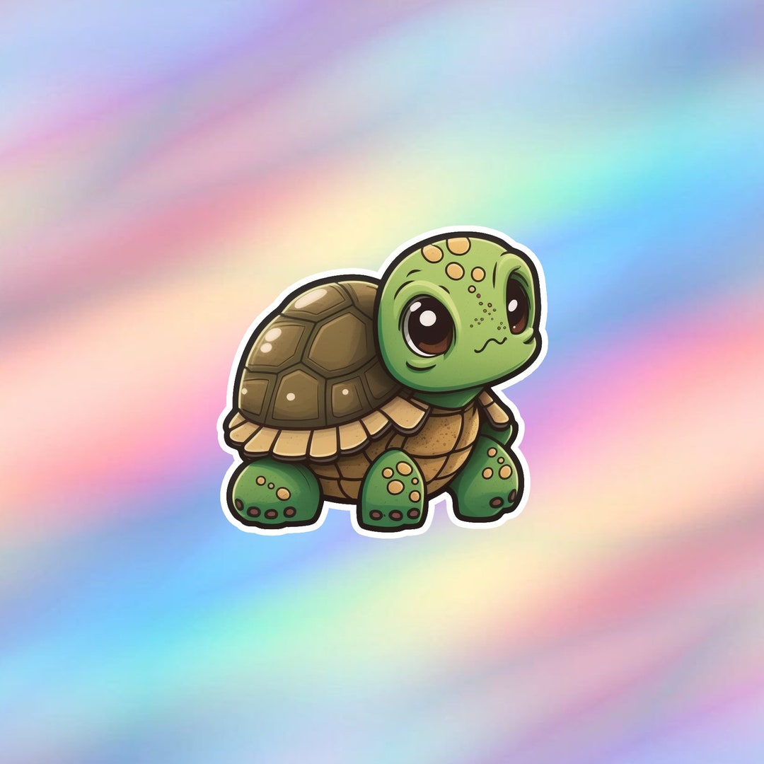 Cute Turtle Sticker Kawaii Animal Vinyl Laptop Sticker Water Bottle ...