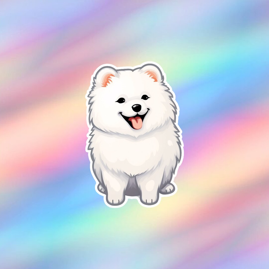 Cute Samoyed Sticker Kawaii Samoyed Sticker Dog Vinyl Laptop Sticker ...