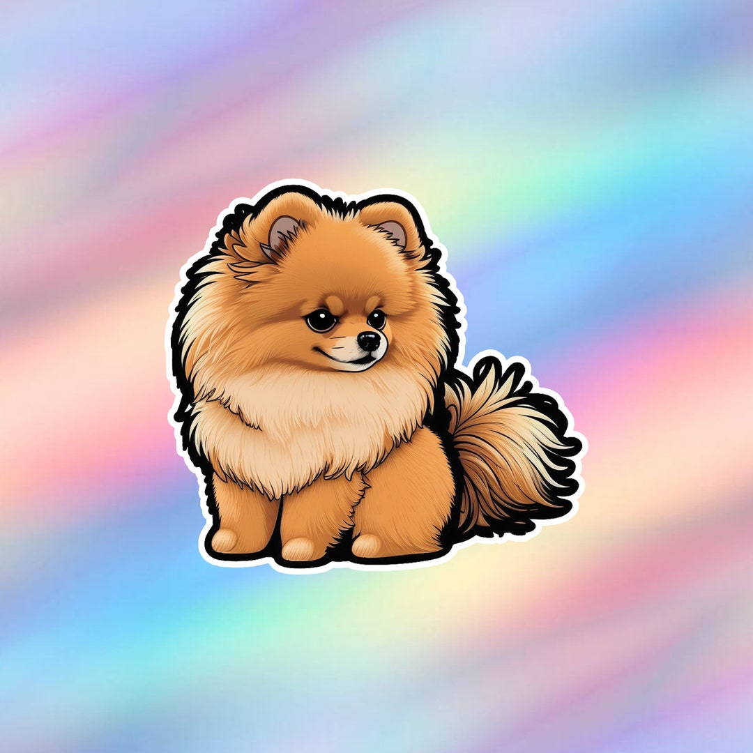 Cute Pomeranian Sticker Kawaii Pomeranian Sticker Vinyl Dog Laptop ...