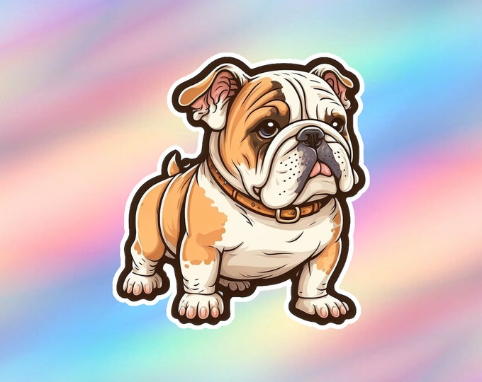 Skateboarding Bulldog Sticker, Dog Sticker, Skating Sticker, Dog ...