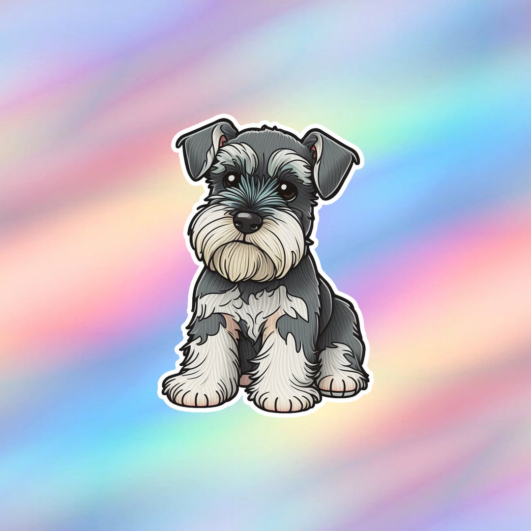 Cute Miniature Schnauzer Sticker Kawaii Miniature Schnauzer Sticker ...
