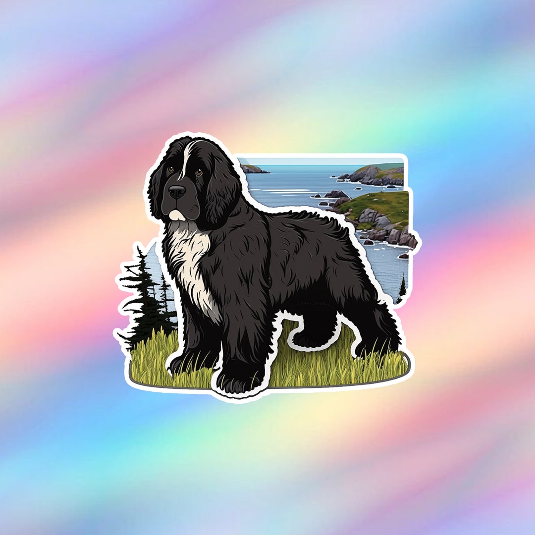 Cute Newfoundland Dog Sticker Kawaii Newfoundland Dog Vinyl Laptop ...