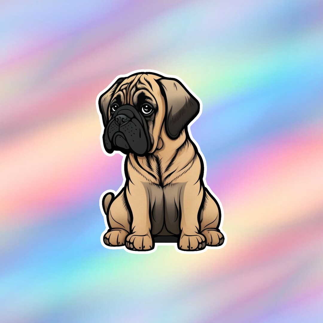 Cute English Mastiff Sticker Kawaii English Mastiff Sticker Dog Vinyl ...