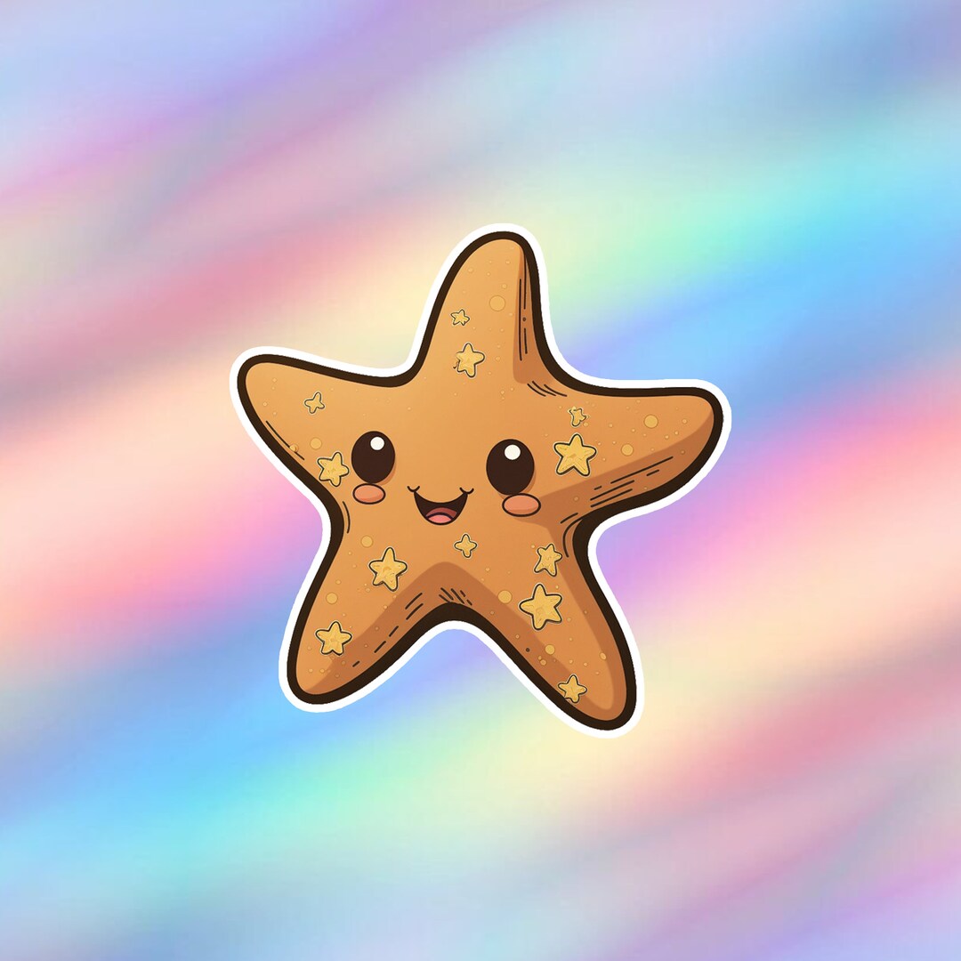 Cute Starfish Sticker Kawaii Starfish Sticker Animal Vinyl Laptop ...