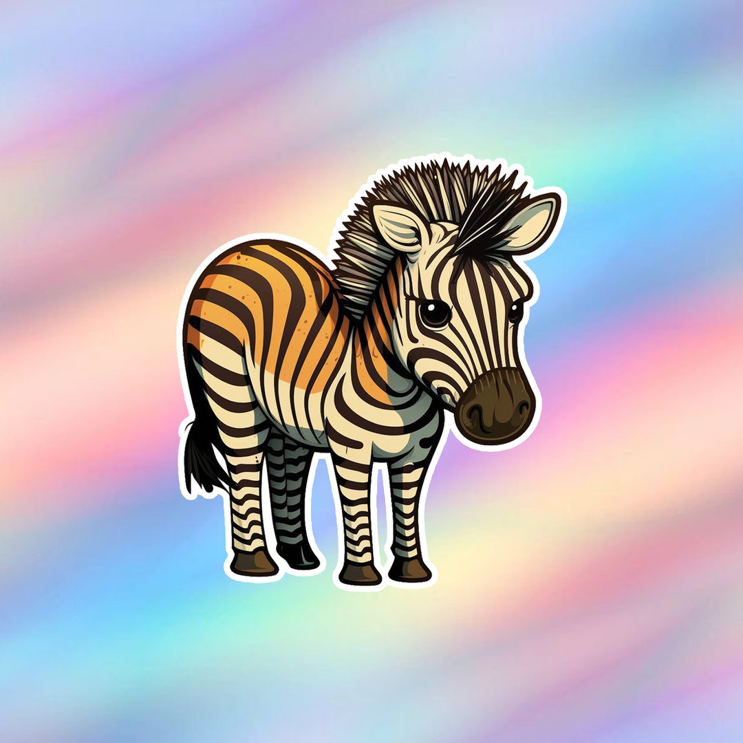 Cute Zebra Sticker Kawaii Zebra Sticker Animal Vinyl Laptop Sticker ...