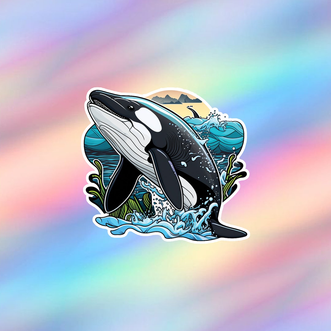 Cute Orca Sticker Kawaii Orca Sticker Animal Vinyl Laptop Sticker Water ...