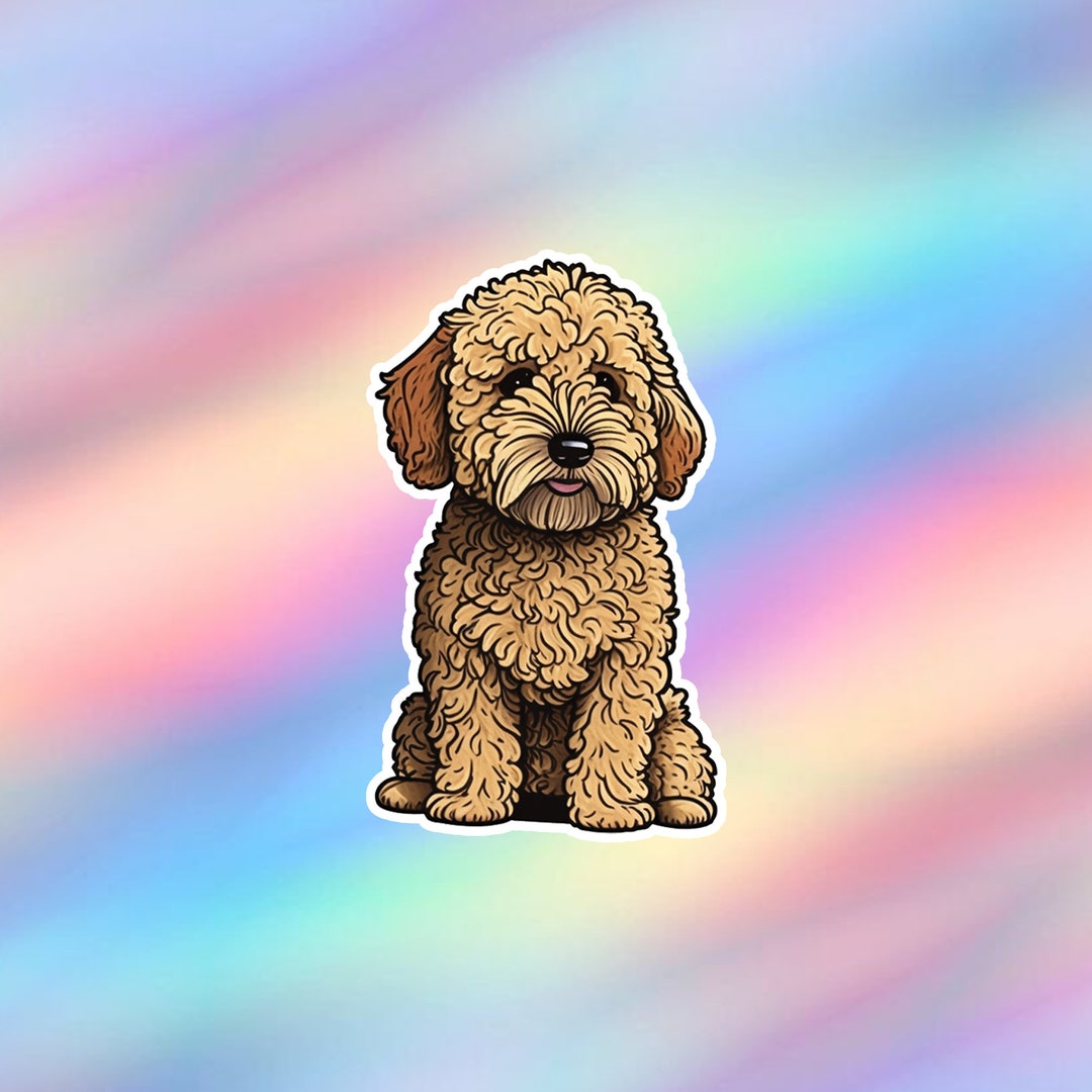 Cute Goldendoodle Sticker Kawaii Golden Doodle Sticker Vinyl Laptop ...