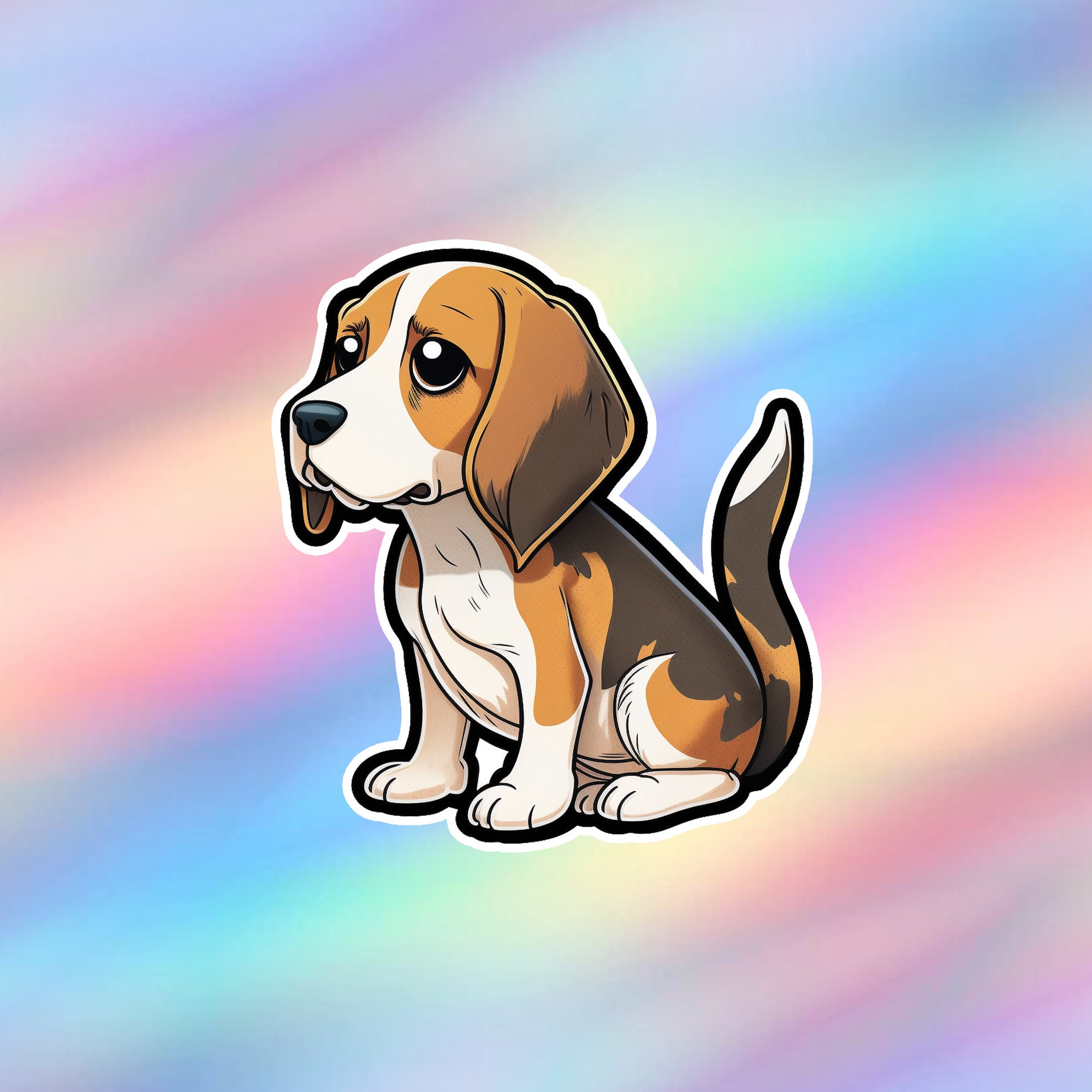 Cute Beagle Sticker Kawaii Beagle Sticker Vinyl Dog Laptop - Etsy