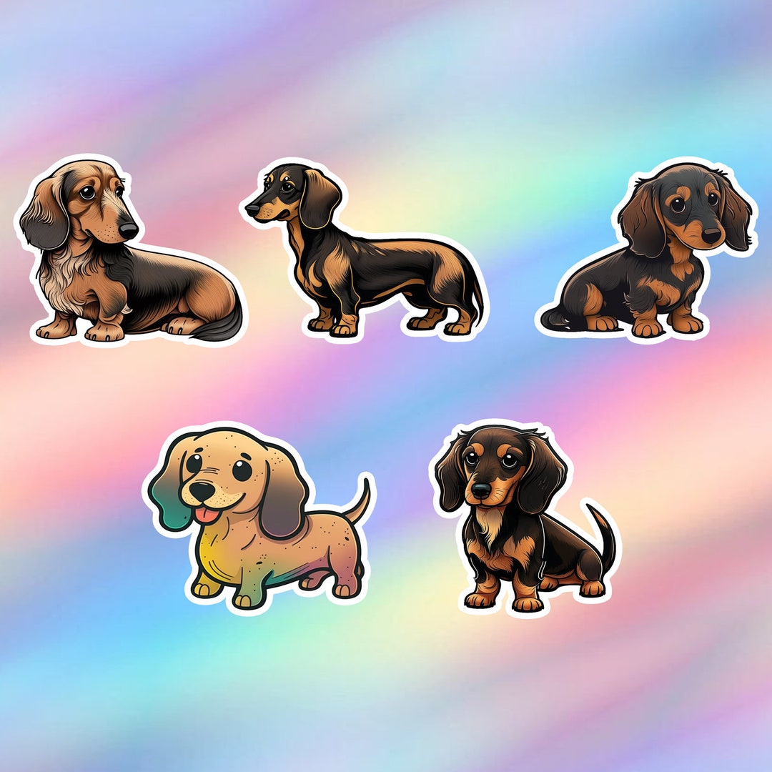 Cute Dachshund Stickers Pack of 5 Kawaii Dachshund Sticker Vinyl Laptop ...