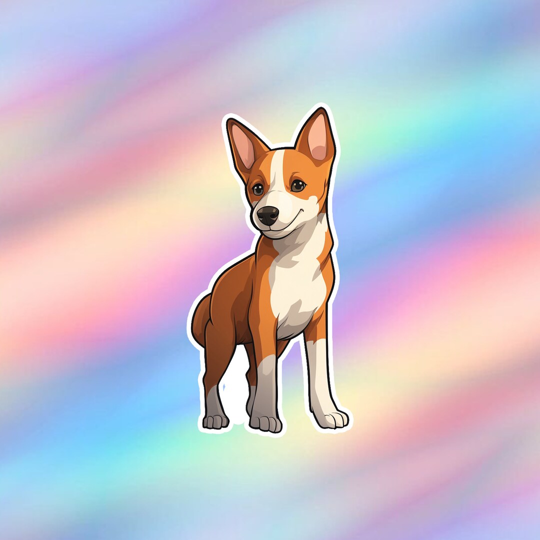 Cute Basenji Sticker Kawaii Basenji Sticker Vinyl Dog Laptop Sticker ...
