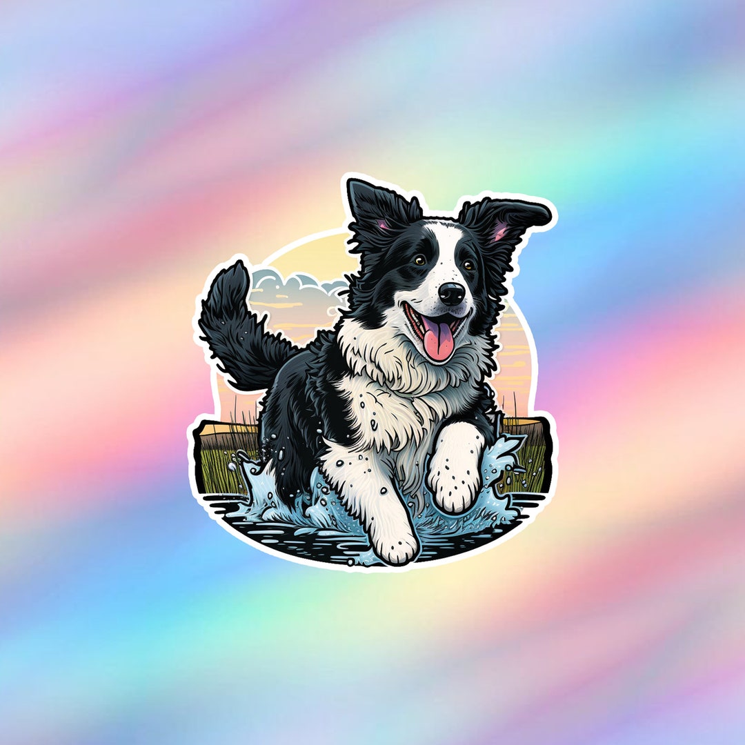 Cute Border Collie Sticker Kawaii Border Collie Sticker Vinyl Dog ...