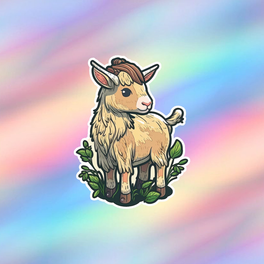 Cute Goat Sticker Kawaii Goat Sticker Animal Vinyl Laptop Sticker Water ...