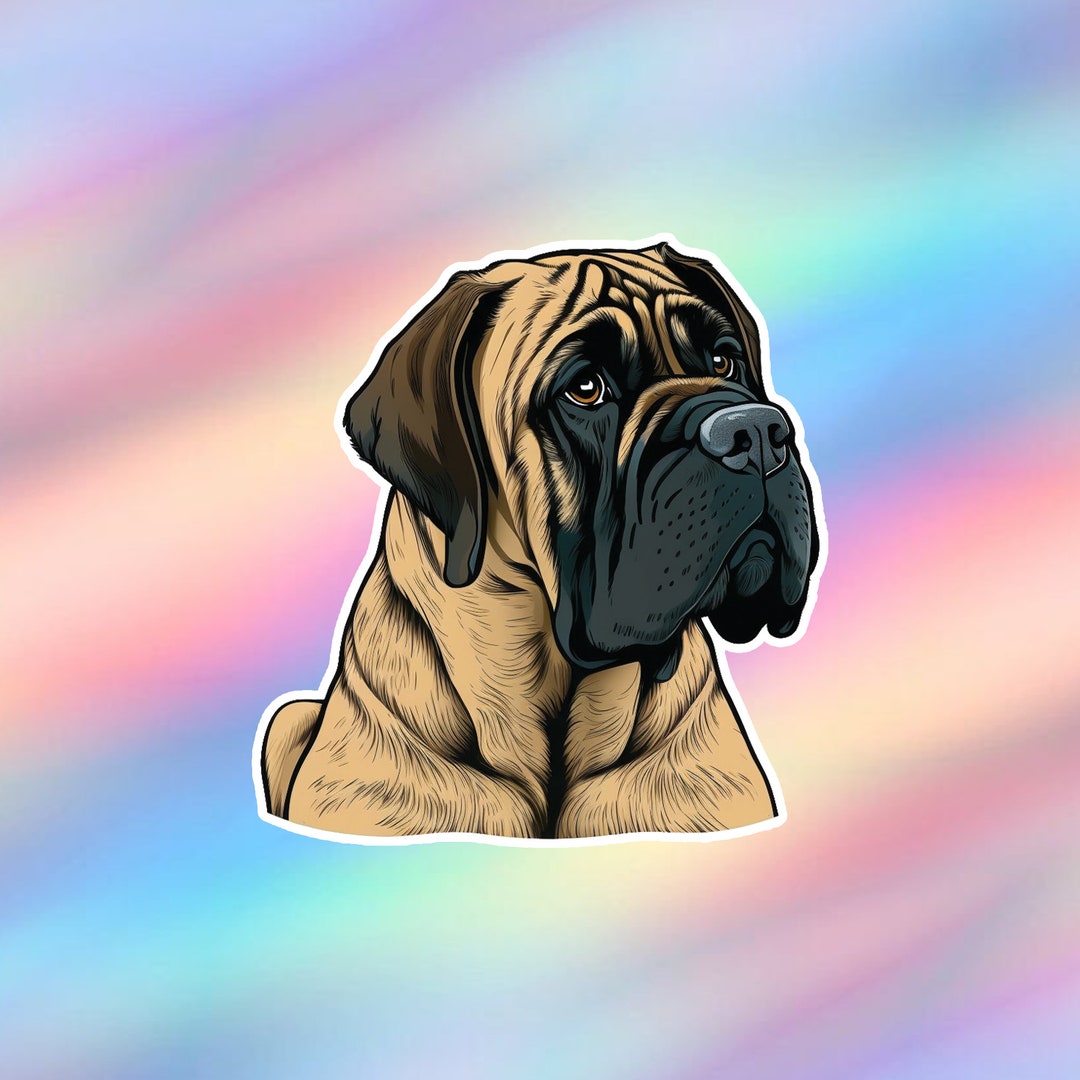 Cute English Mastiff Sticker Kawaii English Mastiff Sticker Dog Vinyl ...