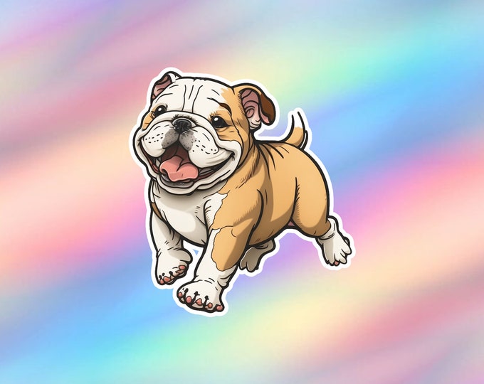 Skateboarding Bulldog Sticker, Dog Sticker, Skating Sticker, Dog ...