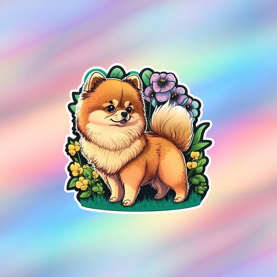 Cute Pomeranian Sticker Kawaii Pomeranian Sticker Vinyl Dog Laptop ...