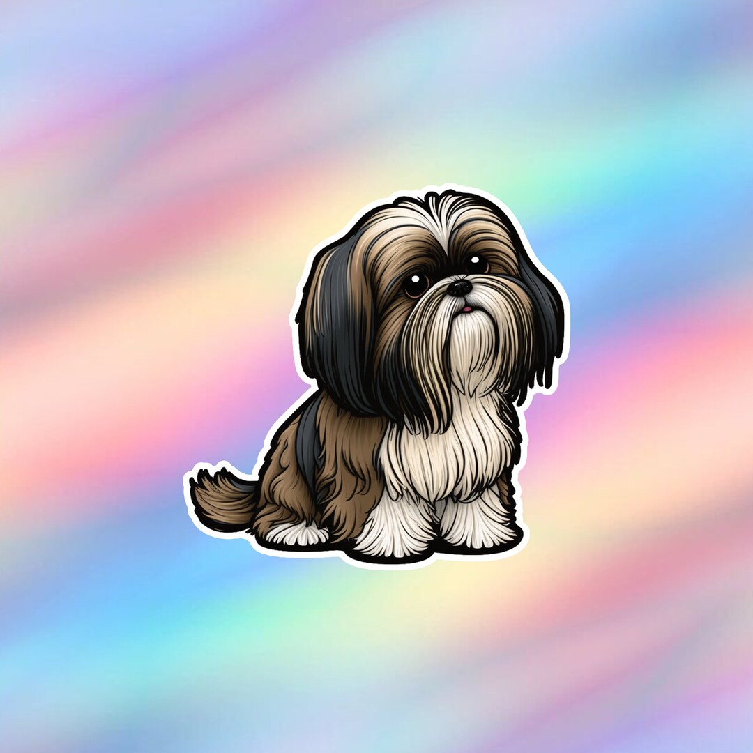 Cute Shih Tzu Sticker Kawaii Shih Tzu Sticker Dog Vinyl Laptop Sticker ...