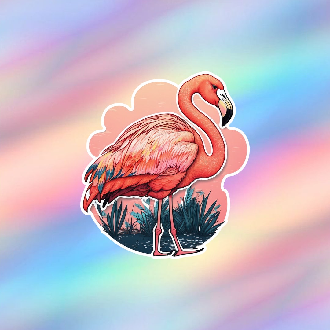 Cute Flamingo Sticker Kawaii Flamingo Sticker Animal Vinyl Laptop ...