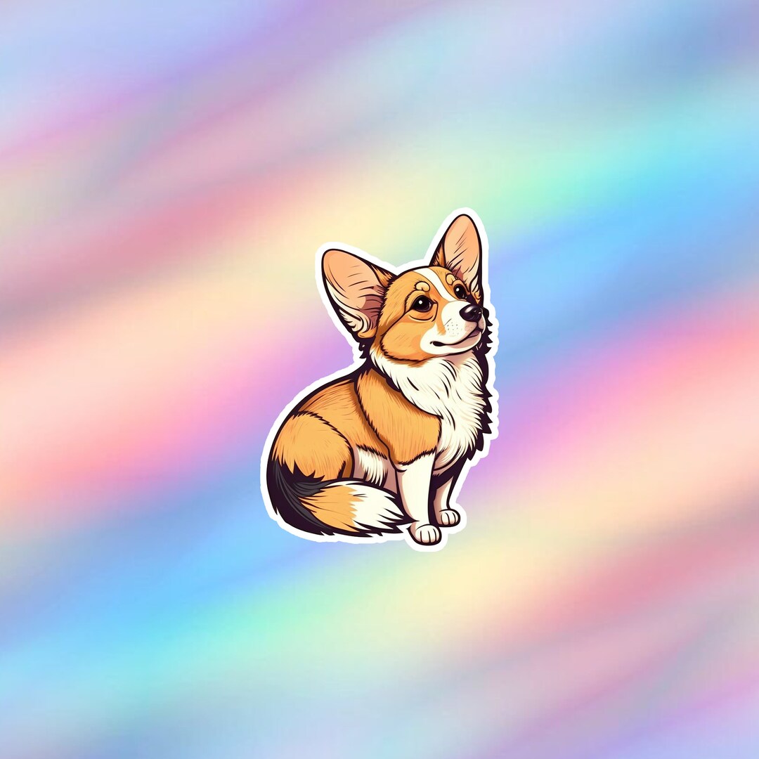 Cute Corgi Sticker Kawaii Vinyl Dog Laptop Sticker Animal Water Bottle ...