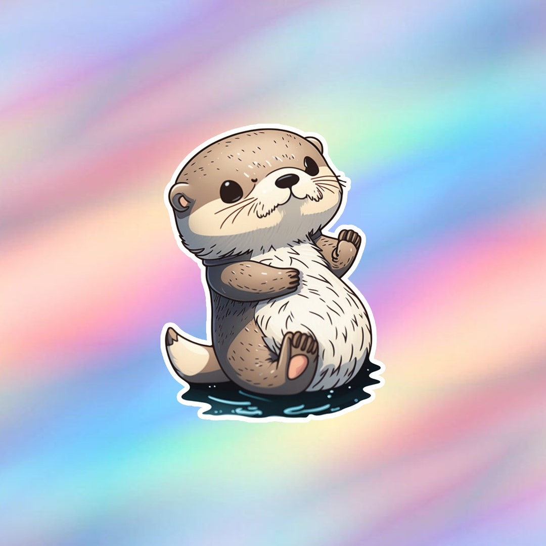 Cute Otter Sticker Kawaii Animal Vinyl Laptop Sticker Water Bottle ...