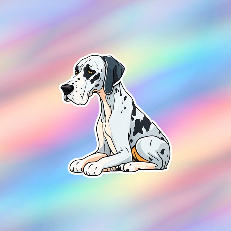 Cute Great Dane Sticker Kawaii Great Dane Sticker Vinyl Dog - Etsy Hong ...