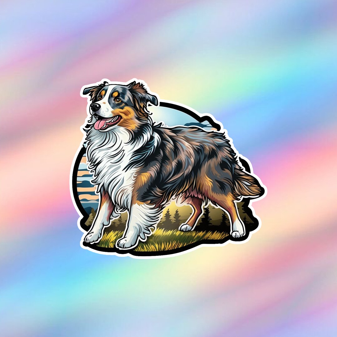 Cute Australian Shepherd Sticker Kawaii Australian Shepherd Sticker ...