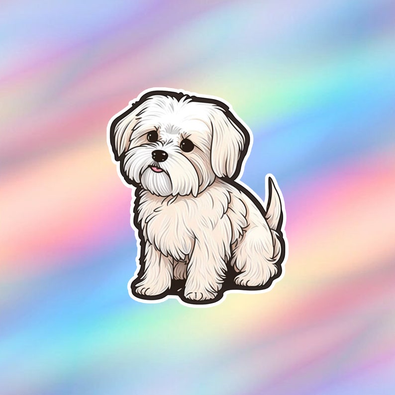 Cute Maltese Dog Sticker Kawaii Maltese Dog Vinyl Laptop - Etsy