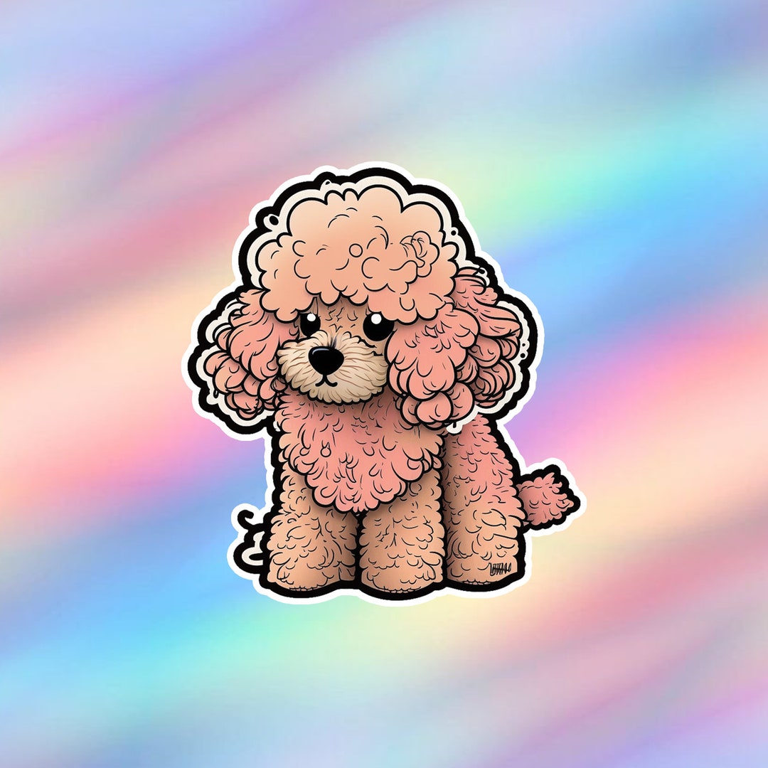 Cute Poodle Sticker Kawaii Poodle Sticker Vinyl Dog Laptop Sticker ...