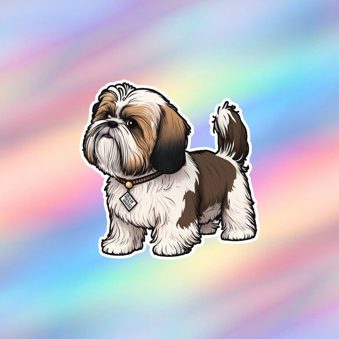 Cute Shih Tzu Sticker Kawaii Shih Tzu Sticker Dog Vinyl Laptop Sticker ...