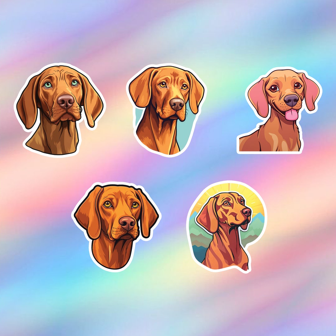 Cute Vizsla Stickers Pack of 5 Kawaii Vizsla Sticker Vinyl Laptop Dog ...