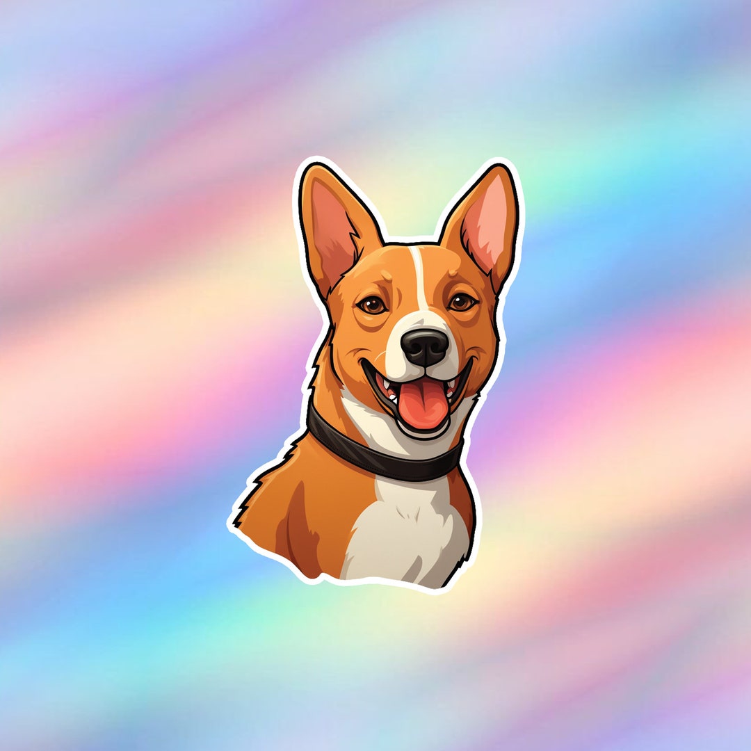 Cute Basenji Sticker Kawaii Basenji Sticker Vinyl Dog Laptop Sticker ...