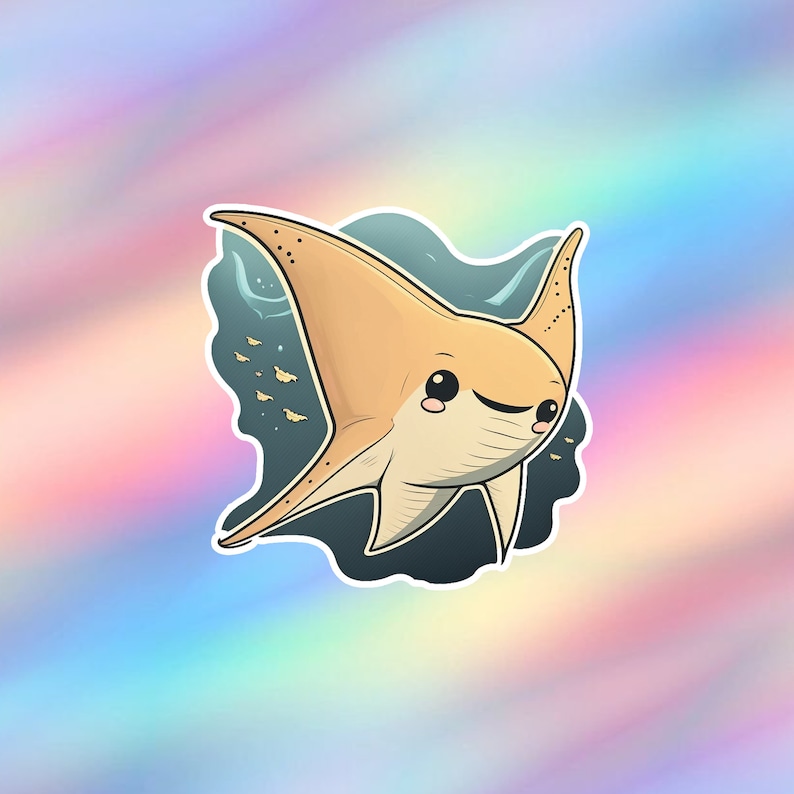 Cute Manta Ray Sticker Kawaii Manta Ray Sticker Animal Vinyl - Etsy