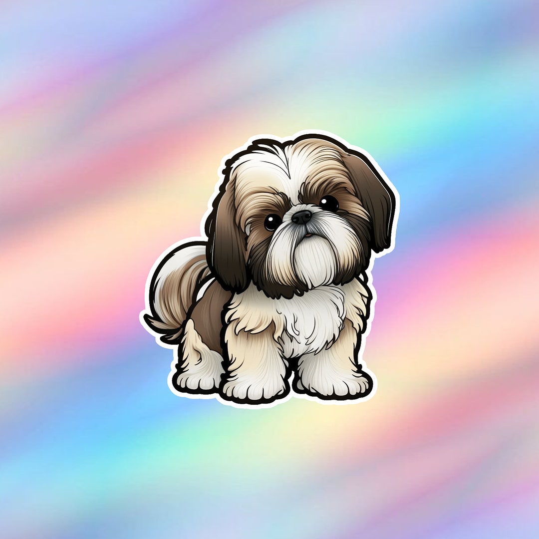 Cute Shih Tzu Sticker Kawaii Shih Tzu Sticker Dog Vinyl Laptop Sticker ...