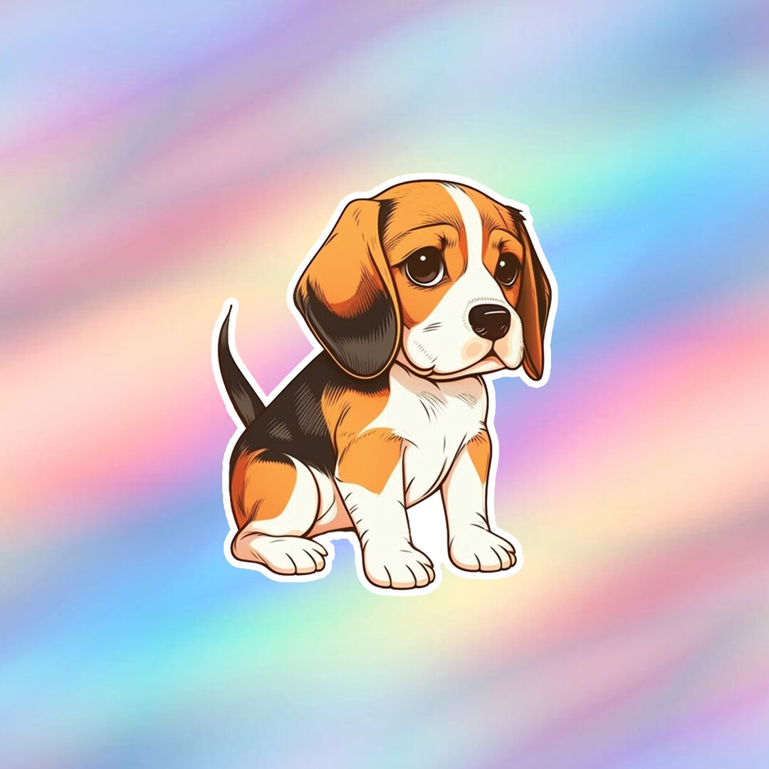 Cute Beagle Sticker Kawaii Beagle Sticker Vinyl Dog Laptop Sticker ...