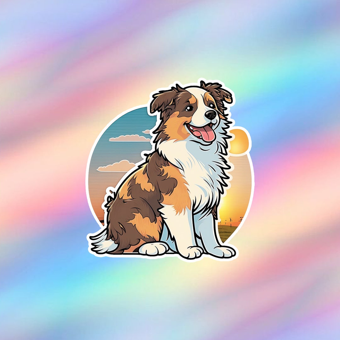 Cute Australian Shepherd Sticker Kawaii Australian Shepherd Sticker ...