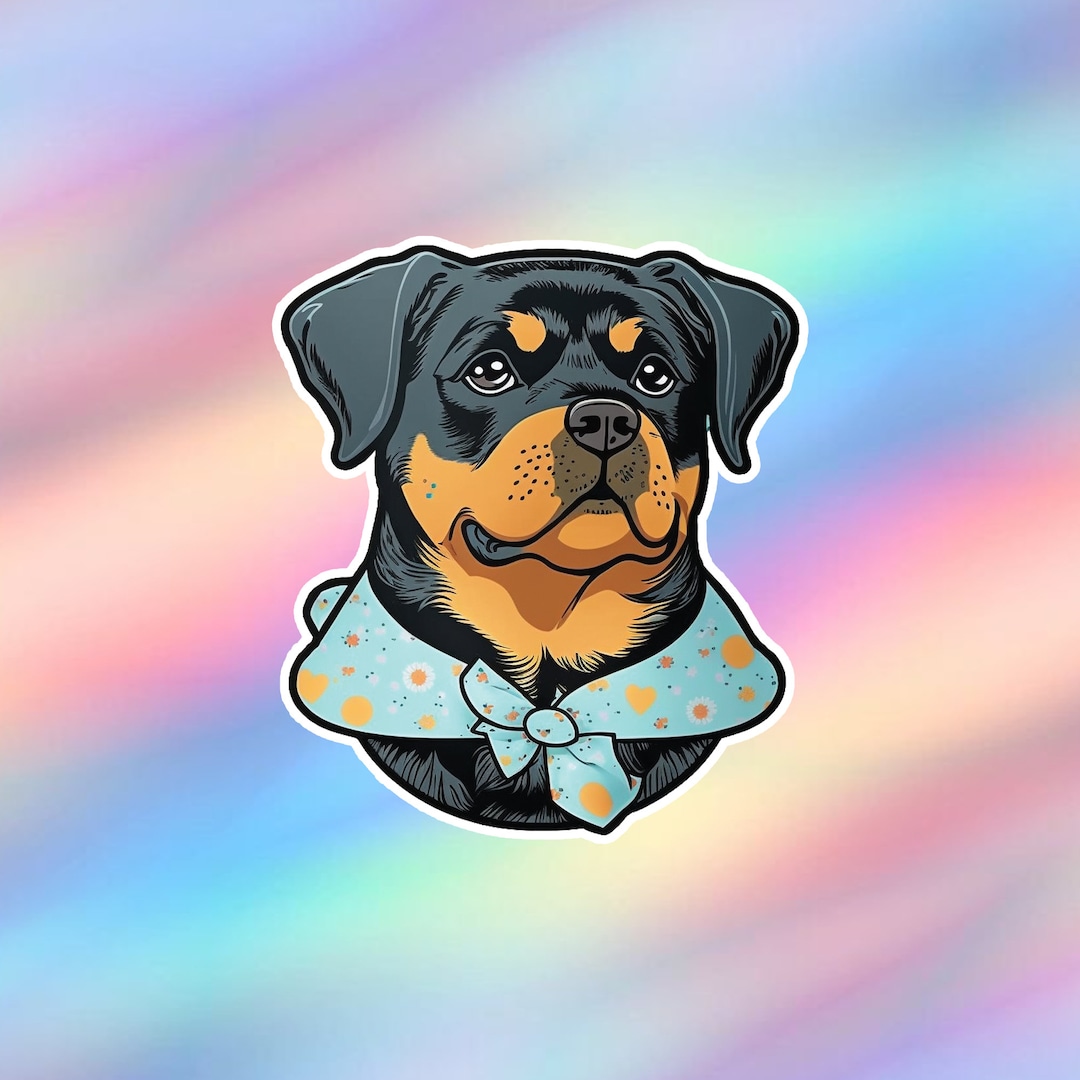 Cute Rottweiler Sticker Kawaii Rottweiler Sticker Vinyl Dog Laptop ...
